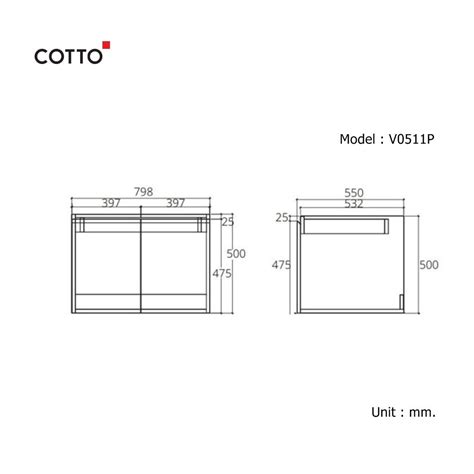 V0511p6 ตู้เก็บของใต้อ่างล้างหน้าแบบแขวนผนัง สี Graham Wood Bangkokceramic