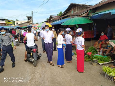 ဘုရားသုံးဆူမြို့၊ မြို့မစျေးတွင် ကိုဗစ် − ၁၉ ရောဂါ ကြိုတင်ကာကွယ်ရေးလုပ