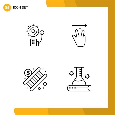 4 Universal Filledline Flat Colors Set For Web And Mobile Applications Alarm Banking Fire Hand
