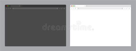 Web Browser Window Light And Dark Template Stock Vector Illustration Of Frame Document
