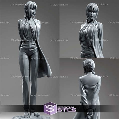 Makima STL Files Standing V4 From Chainsaw Man 3D Printable SpecialSTL