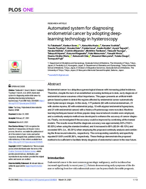 Pdf Automated System For Diagnosing Endometrial Cancer By Adopting Deep Learning Technology In