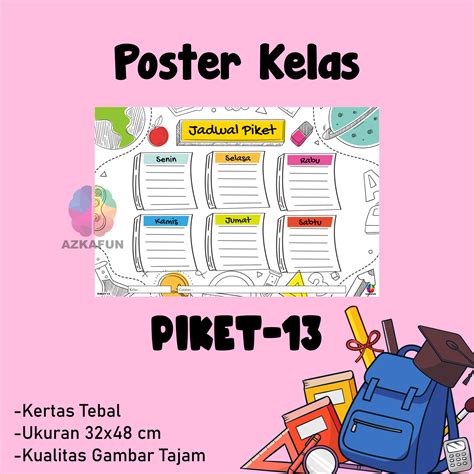 Poster Jadwal Piket Best Seller Poster Piket Sekolah Jadwal Piket