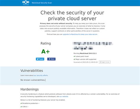 gives an a for a nextcloud server with eol version