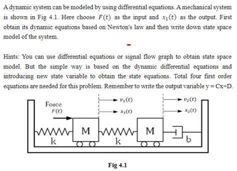 Solved A Dynamic System Can Be Modeled By Using Differential