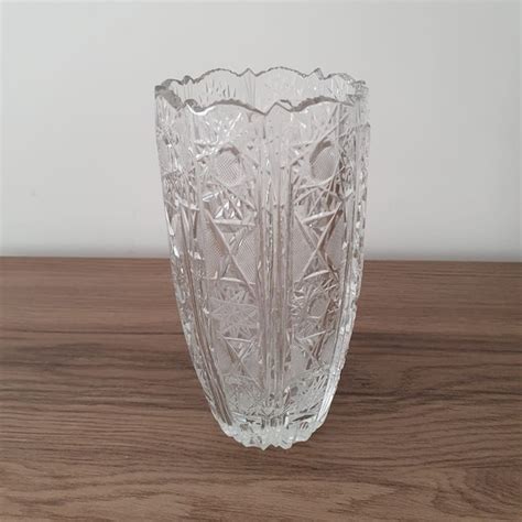 Cut Glass Vase Etsy