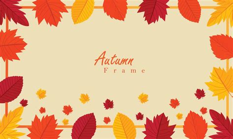 Colourful Autumn Frame Background Vector 12857150 Vector Art At Vecteezy