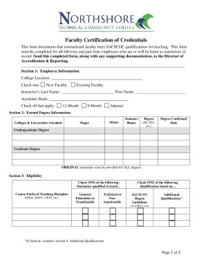 Fillable Online Faculty Certification Of Credentials Form AWS Fax