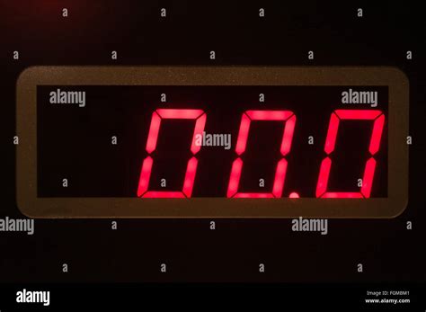 Red Seven Segment Led Display On Electronic Weight Scale Panel Showing