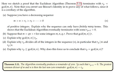 Solved Here We Sketch A Proof That The Euclidean Algorithm