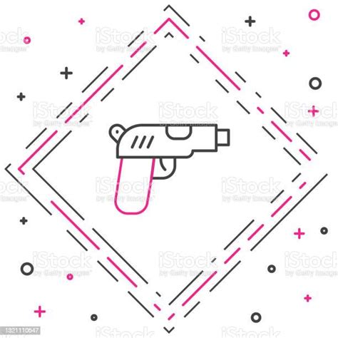 Line Pistole Oder Pistole Symbol Isoliert Auf Weißem Hintergrund