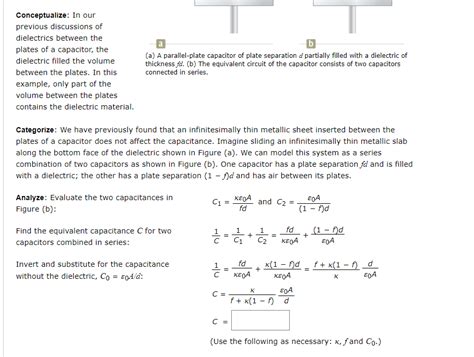 Solved A Parallel Plate Capacitor With A Plate Separation D