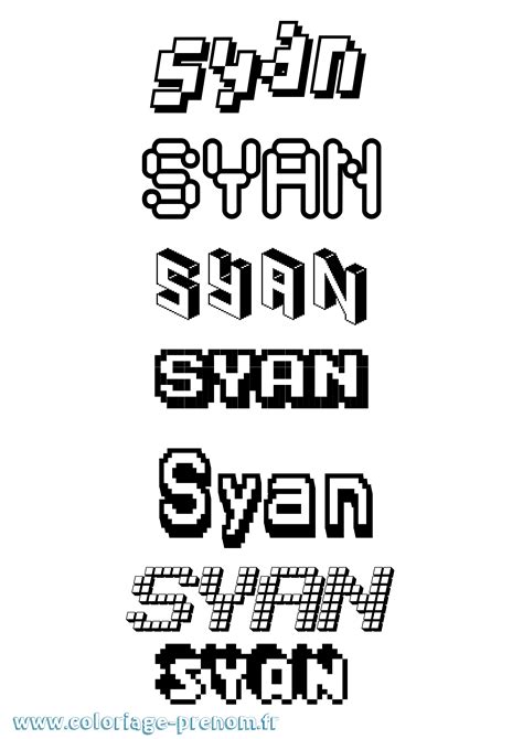 Coloriage Du Prénom Syan à Imprimer Ou Télécharger Facilement
