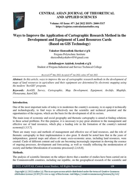 Ways To Improve The Application Of Cartographic Research Method In The