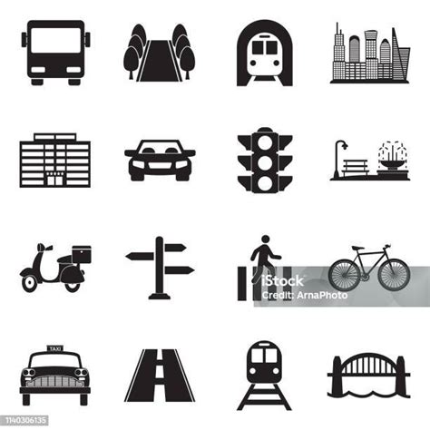 도시 아이콘입니다 세트 2 블랙 플랫 디자인 벡터 일러스트입니다 도시 거리에 대한 스톡 벡터 아트 및 기타 이미지 도시 거리 아이콘 강 Istock