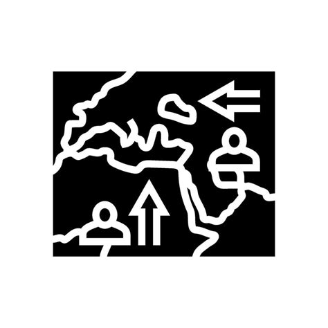 Map Arrows Migration Routes Glyph Icon Illustration 74656757 Vector Art