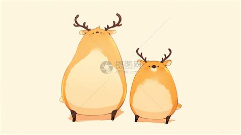 肥胖可爱的卡通小鹿形象插画图片下载 正版图片402554312 摄图网