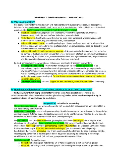 Probleem Grondsl Vd Criminologie PROBLEEM GRONDSLAGEN VD CRIMINOLOGIE Wat Is