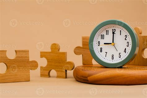Clock And Jigsaw Puzzle Pieces Time Lapse Time Wooden Jigsaw Puzzle