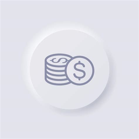 coin icon white neumorphism soft ui design for web design application