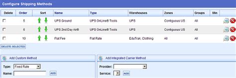 Shipping Methods
