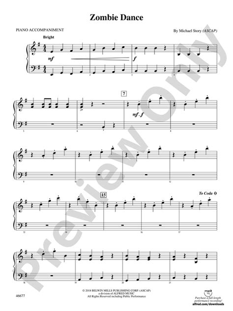 Zombie Dance Piano Accompaniment Piano Accompaniment Part Digital