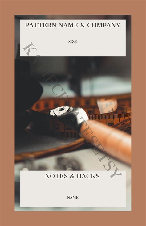 Sewing Pdf Pattern Organizer Digital Download Etsy