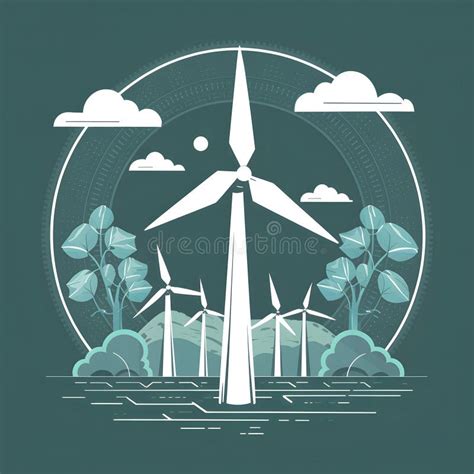 Illustration Depicts Wind Energys Ecological Benefits In Vector Format