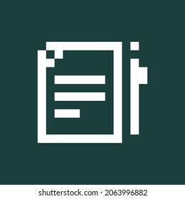 Paper Icon Pixel Art Draw Picture Stock Vector Royalty Free