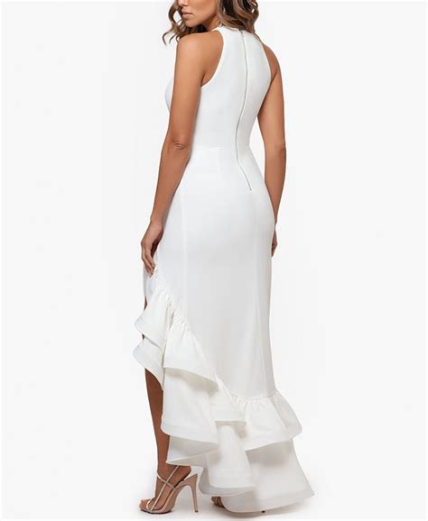 Betsy And Adam Tiered Ruffles Scuba Crepe Gown And Reviews Dresses