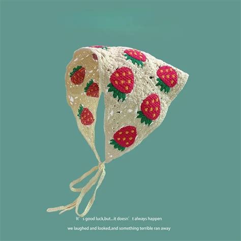 Lianfudai Korean Small Mushroom Strawberry Handmade Crochet Hollow