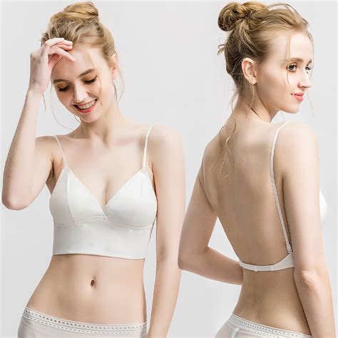Low Back Bras For Women Sexy Push Up Comfort Deep V Neck Backless Bra