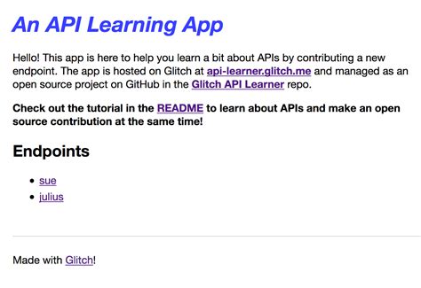 GitHub Hackaye Glitch Api Learner An App Hosted On Glitch To Help People Learn About APIs
