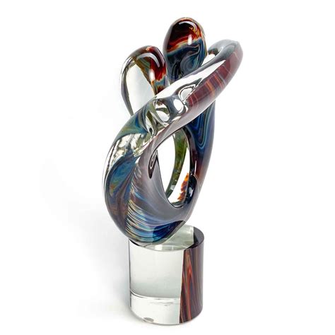 Dance Of Love Murano Glass Sculpture Chalcedony Art
