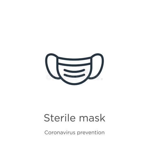 Sterile Mask Icon Thin Linear Sterile Mask Outline Icon Isolated On White Background From