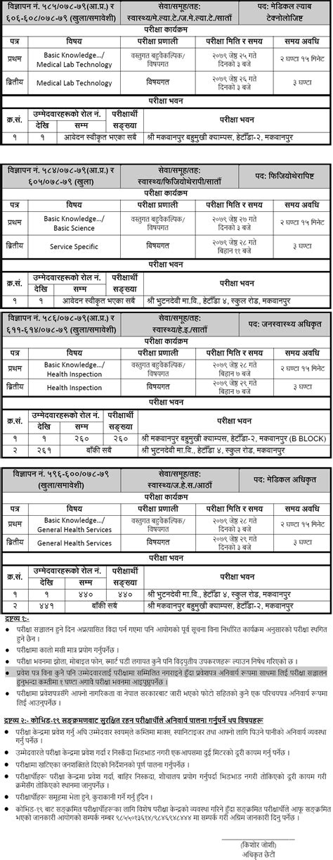 Bagmati Pradesh Lok Sewa Aayog Exam Center Of 6th 7th And 8th Level