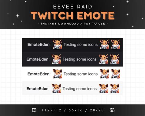 Cute Eevee Twitch Emote Raid Pokemon Eevee Emote Gaming Streaming