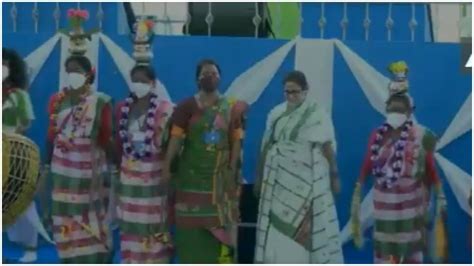 Watch Mamata Banerjee Dances Plays Drum At World Tribal Day Event