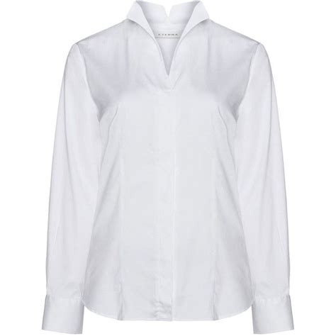 Elegant White Cotton Blend Shirt For Plus Size Women