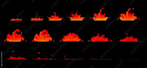 Fire Lava Animation Game Sprite Effect Sheet Volcano Magma Volcanic