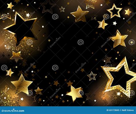 Zwarte Achtergrond Met Gouden Sterren Vector Illustratie Illustration