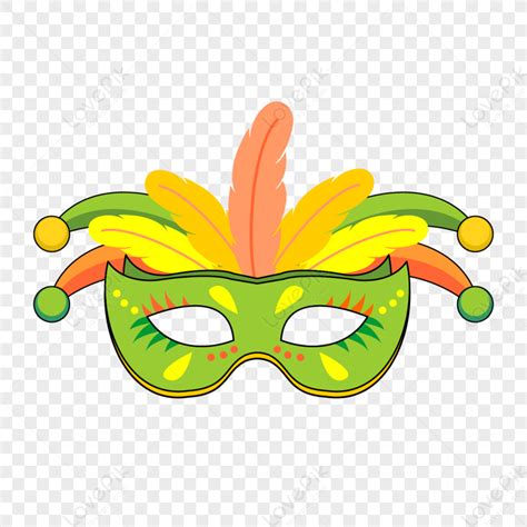 녹색 패턴과 화려한 깃털 카니발 마스크 마스크 일러스트초록플랫 Png 일러스트 무료 다운로드 Lovepik