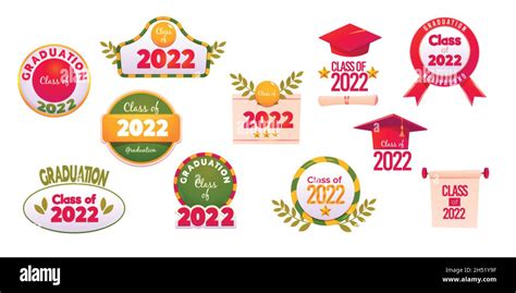 Cartoon Class 2022 Label Collection Stock Vector Image And Art Alamy