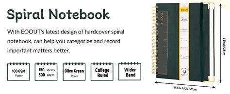 Amazon Eoout Spiral Notebook Journal X A Pages Lined Hardcover Leather