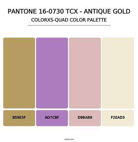 Pantone 16 0730 Tcx Antique Gold Color Palettes