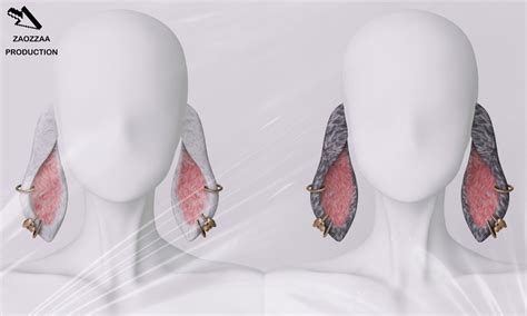 ZAO Lop Rabbit Hair Ear