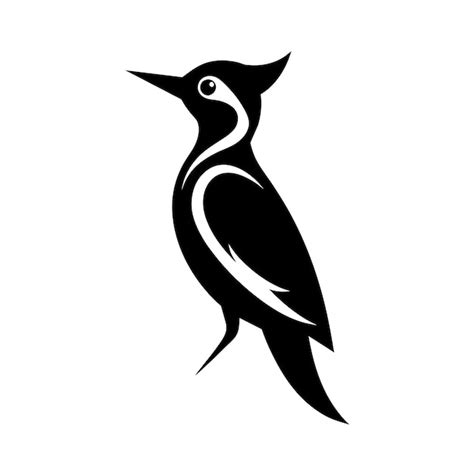 черно белый рисунок птицы с белым фоном Премиум векторы