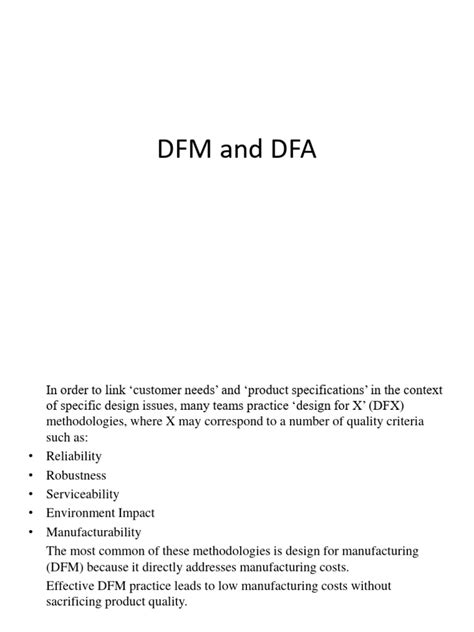 Dfm And Dfa Material Pdf Engineering Economies