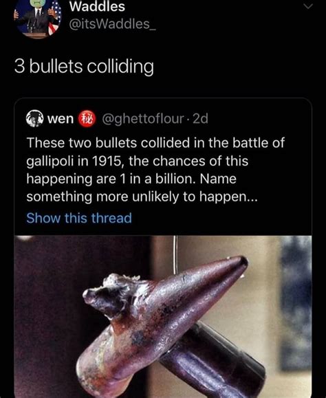 3 Bullets Colliding G Wen Ghettoflour These Two Bullets Collided In