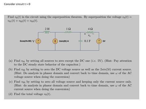 solved consider circuit t 0 find vo t in the circuit